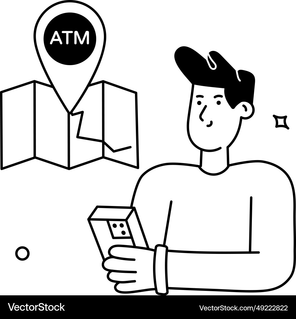 Atm location Royalty Free Vector Image - VectorStock