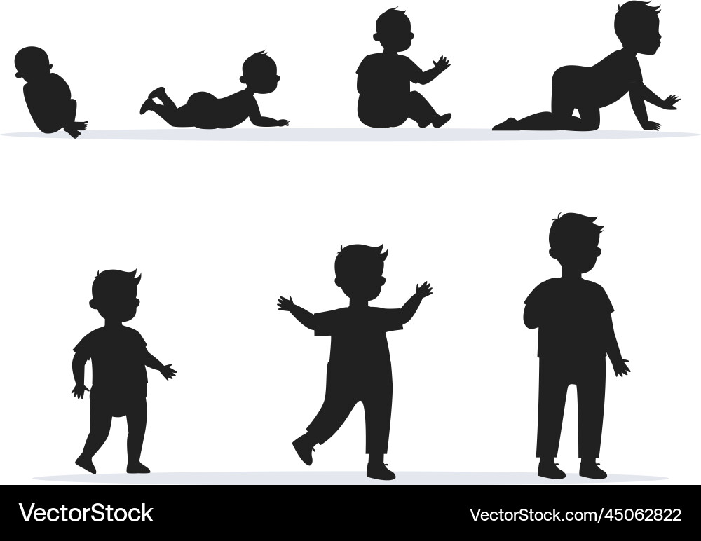 Baby growth process from newborn preschool Vector Image