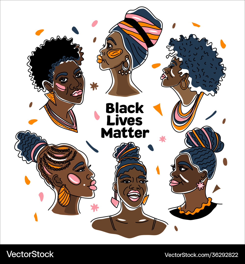 Black community a group so beatfull african Vector Image