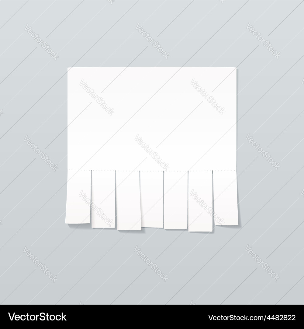 Blank sheet paper advertising with cut slips Vector Image