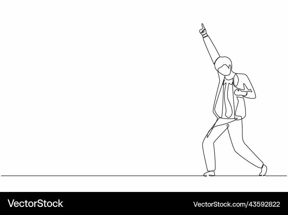 Continuous one line drawing happy businessman Vector Image