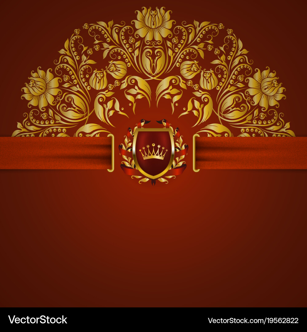 Elegant golden frame banner Royalty Free Vector Image