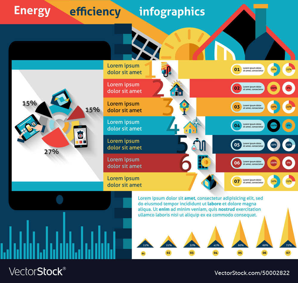 Energy efficiency infographics Royalty Free Vector Image