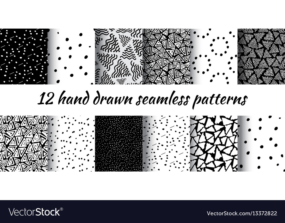 Hand drawn seamless triangle pattern Royalty Free Vector