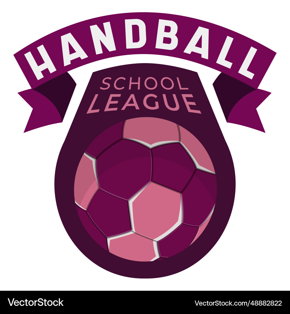 Handball school league badge Royalty Free Vector Image
