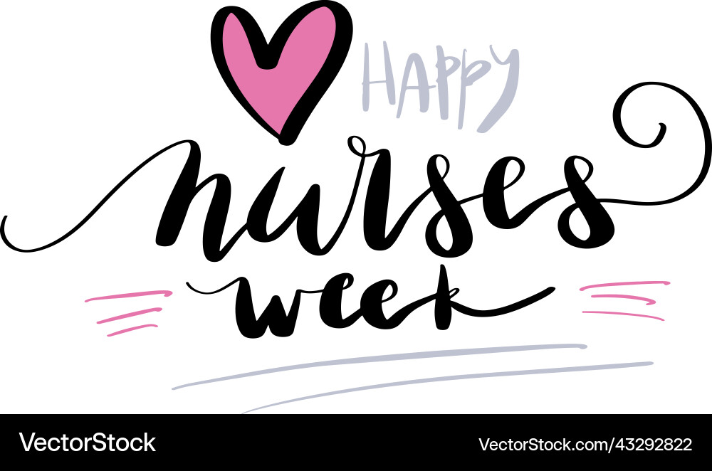 Happy nurses week beautiful handwritten brush Vector Image