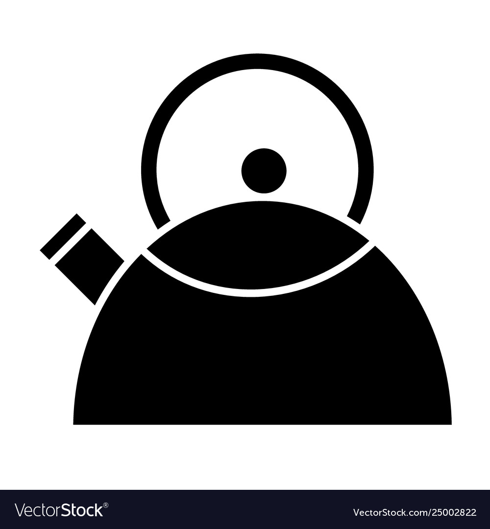 Kettle solid icon teapot Royalty Free Vector Image