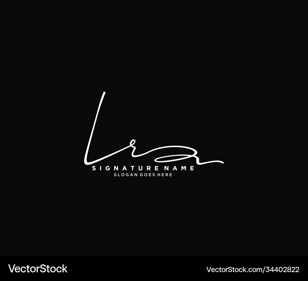 Letter lr signature logo template Royalty Free Vector Image