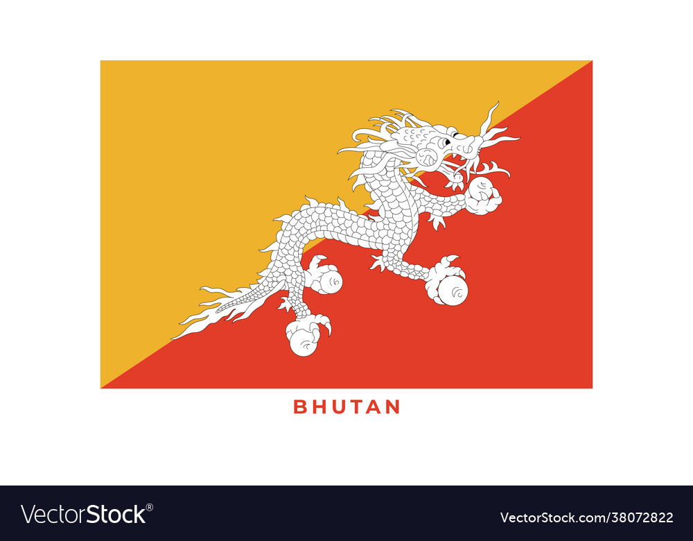 National flag bhutan Royalty Free Vector Image