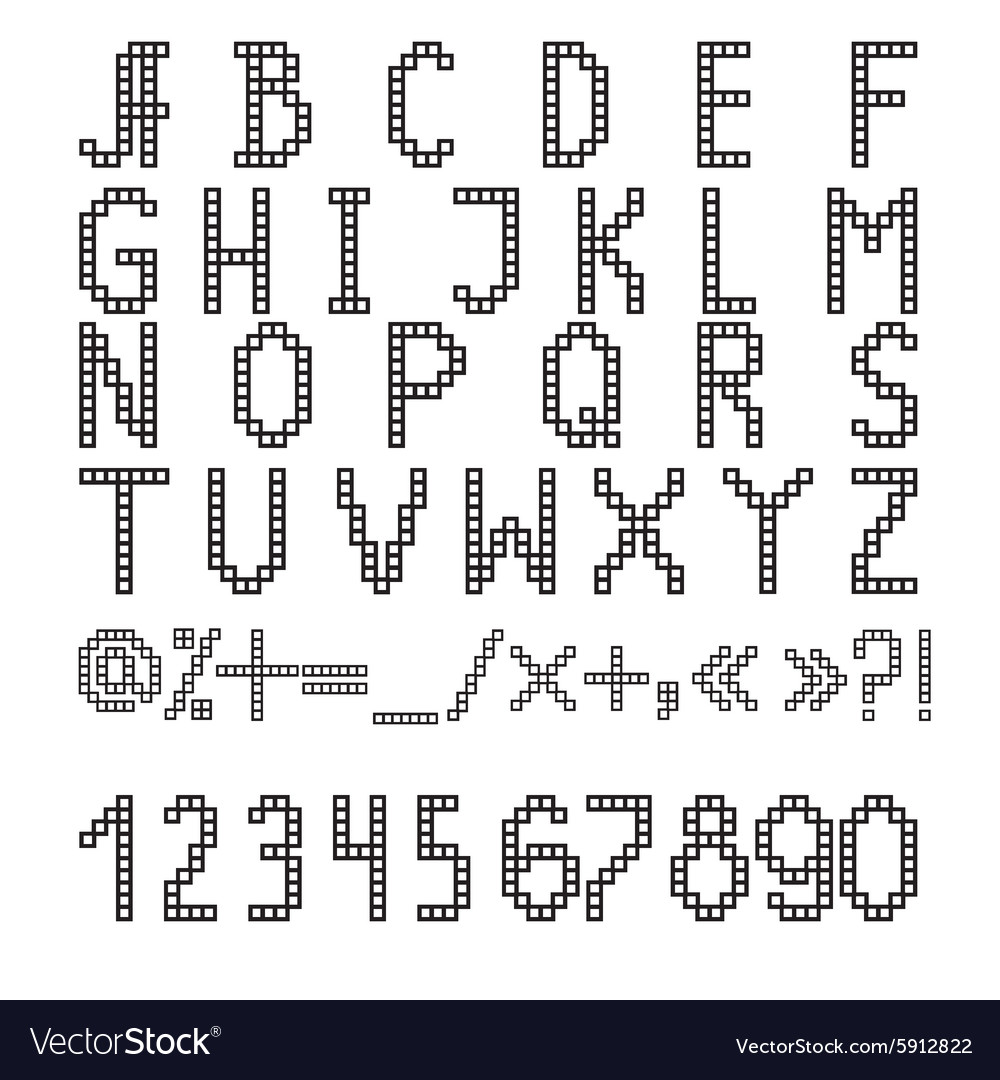 Pixel font Royalty Free Vector Image - VectorStock