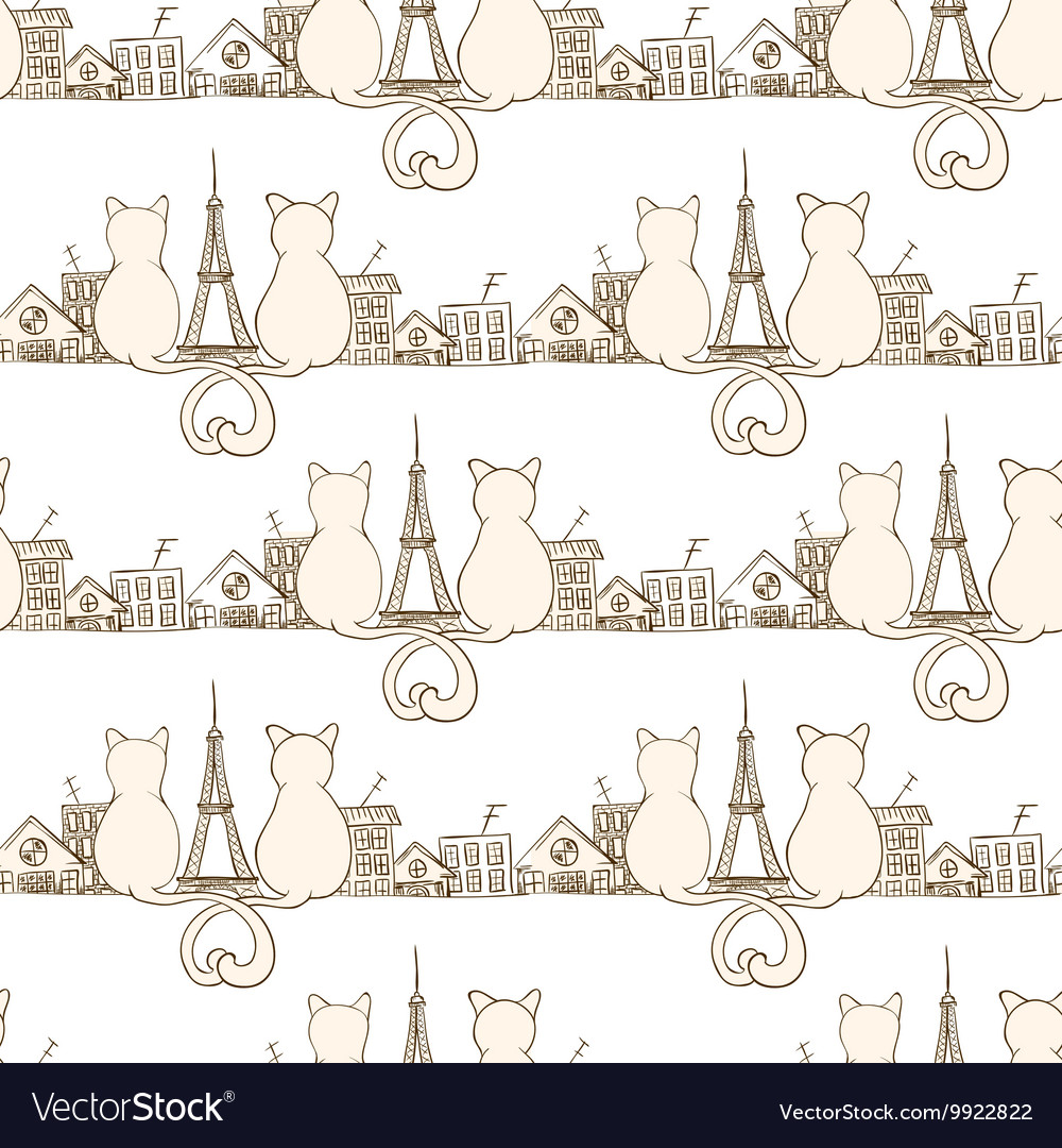 Seamless cat pattern Royalty Free Vector Image