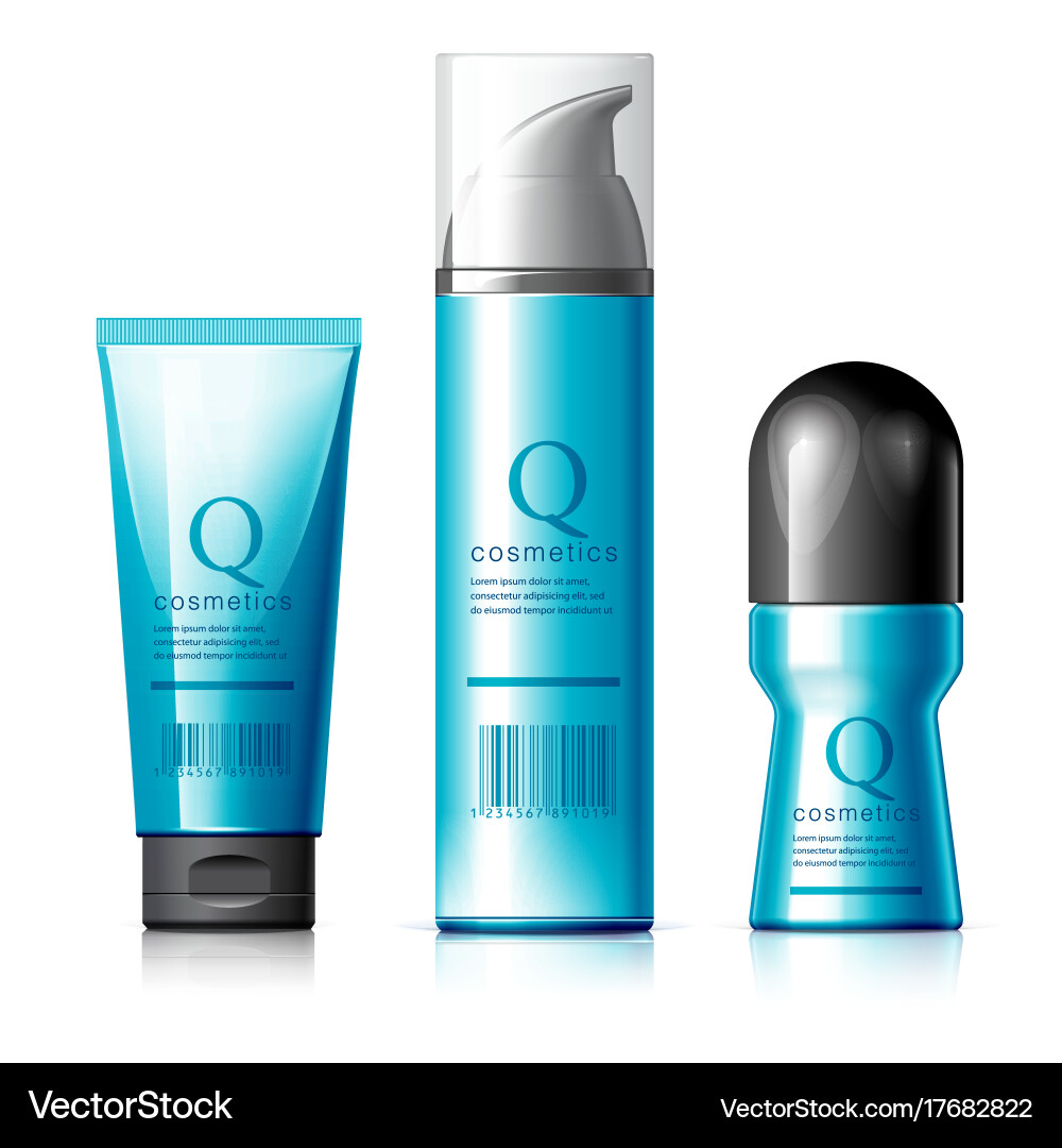 Set of realistic cosmetic bottle Royalty Free Vector Image