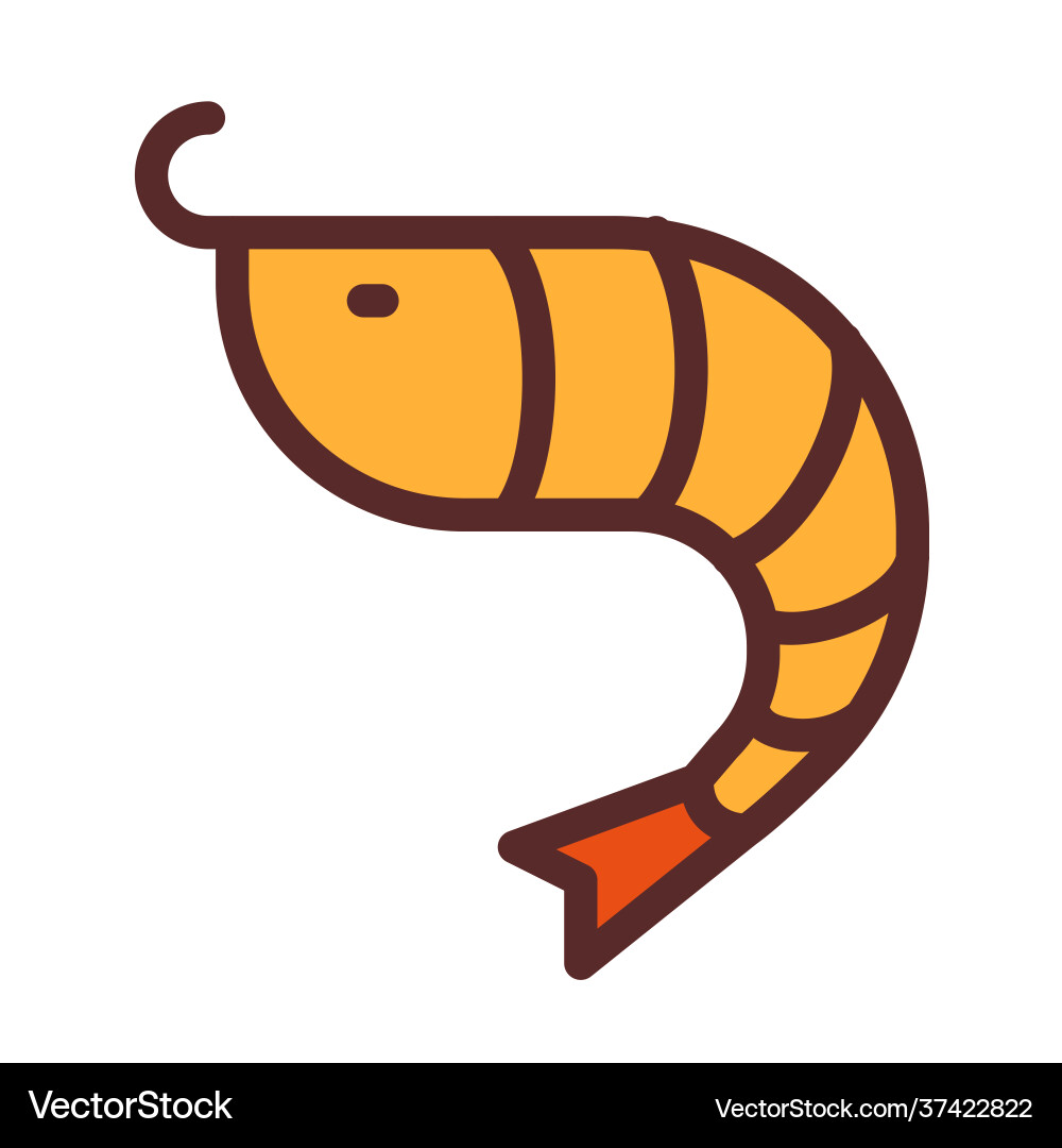 Shrimp seafood fish single isolated icon Vector Image