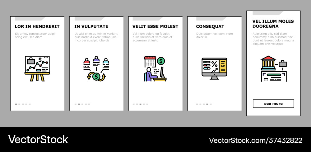 Stakeholder business onboarding icons set Vector Image