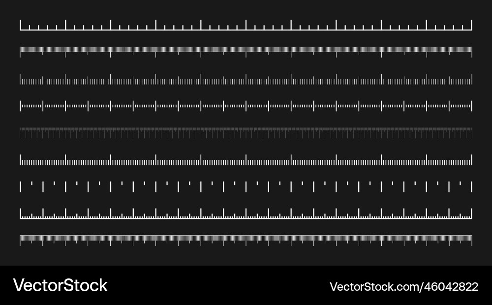 Various measurement scales with divisions Vector Image