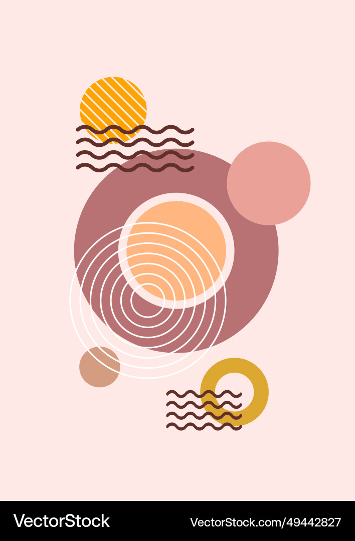 Abstract geometric natural shapes poster set Vector Image