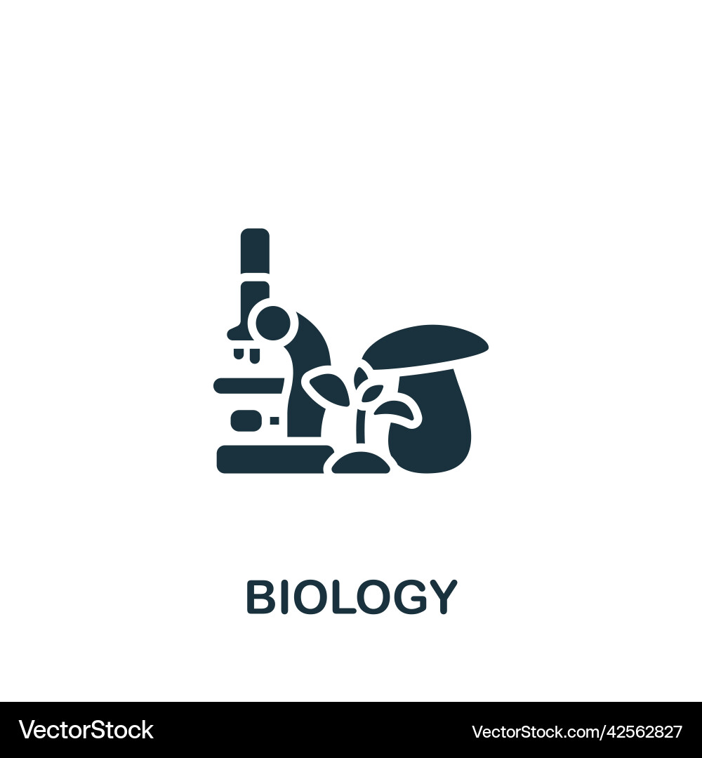 Biology icon monochrome simple science icon Vector Image