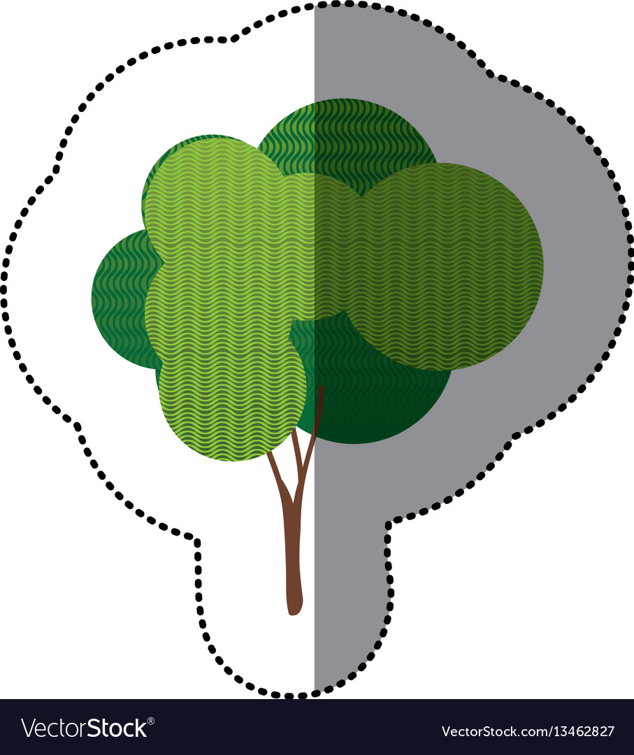 Color stamp creative tree icon Royalty Free Vector Image