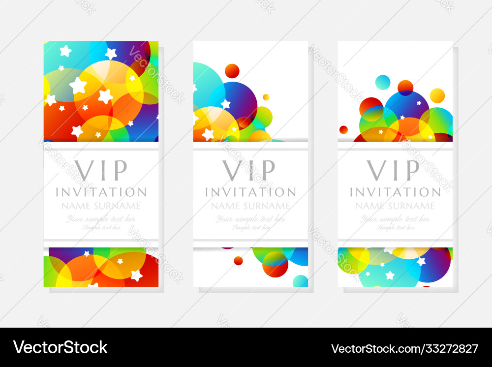Creative kids cards with colorful bubble Vector Image