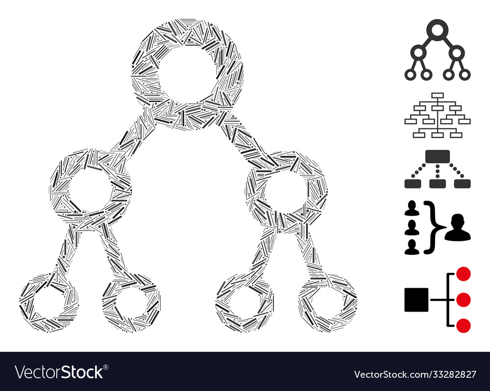 Dash mosaic binary tree icon Royalty Free Vector Image
