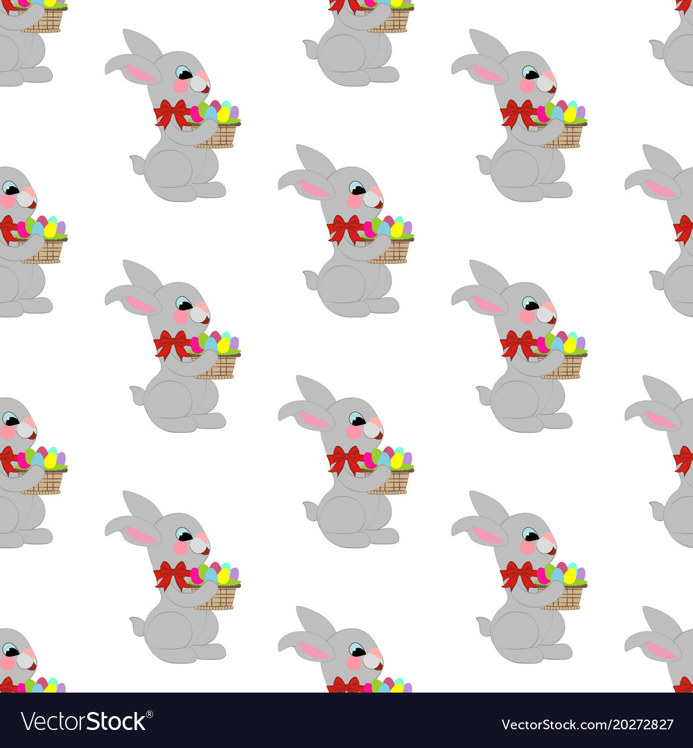 Easter rabbit seamless pattern Royalty Free Vector Image