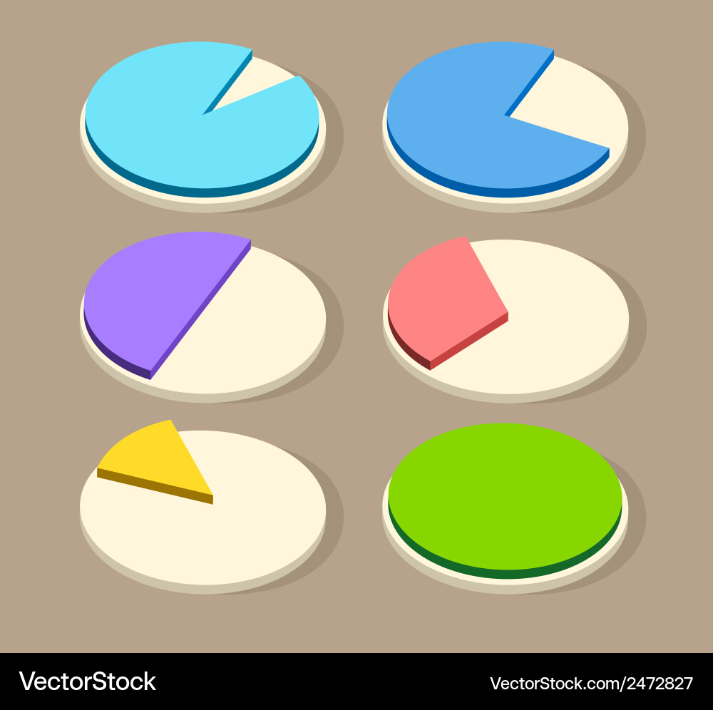 Flat business pie charts for your designs Vector Image