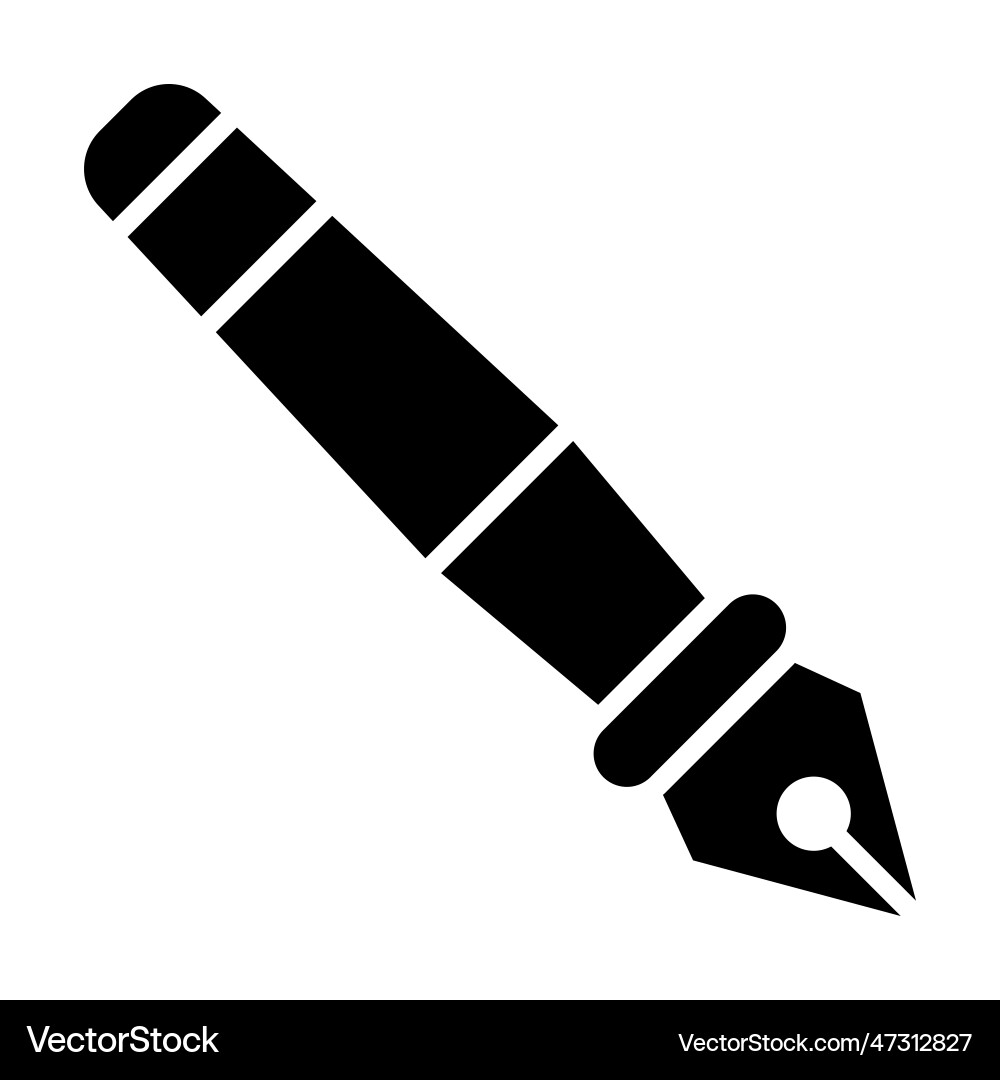 Fountain pen glyph icon for personal Royalty Free Vector