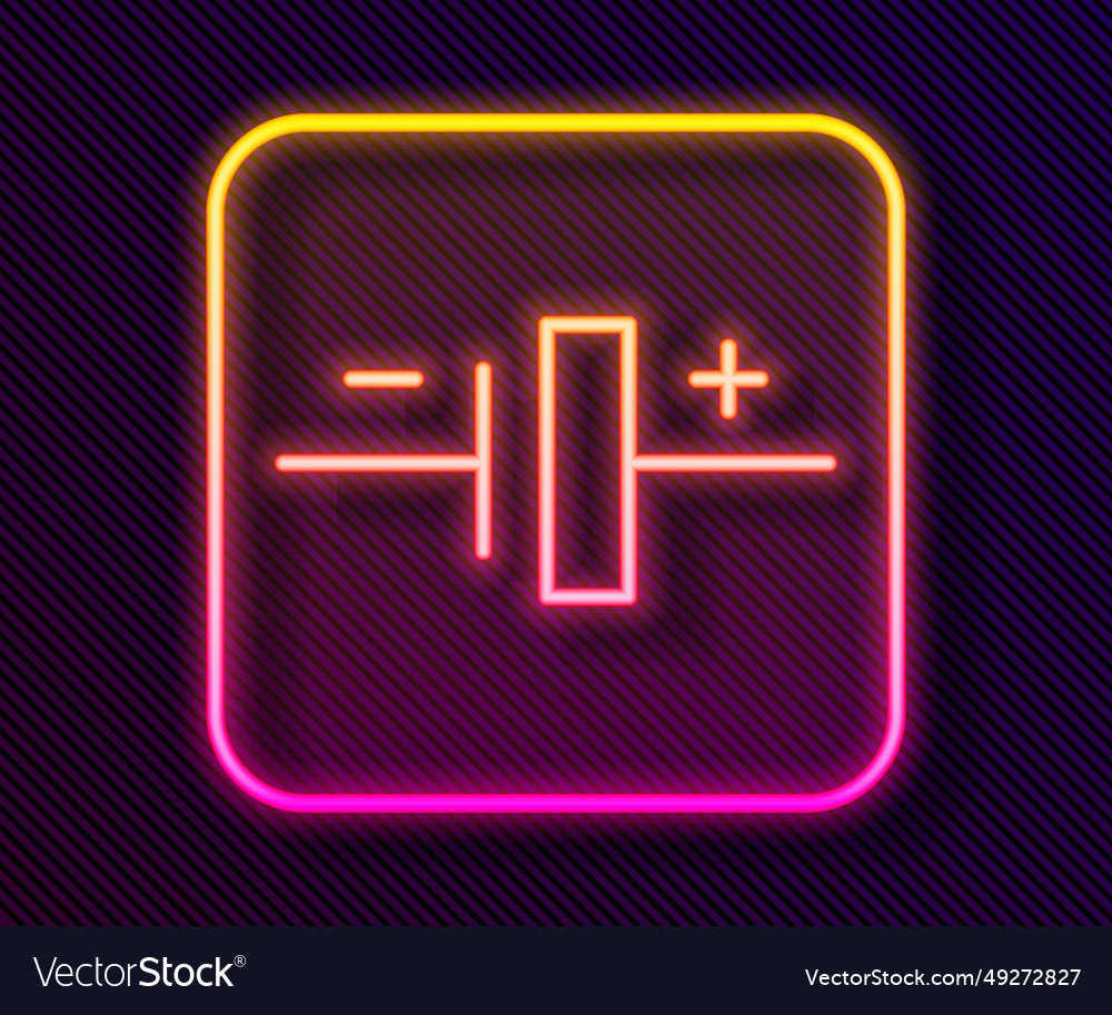 Glowing neon line dc voltage source icon isolated Vector Image