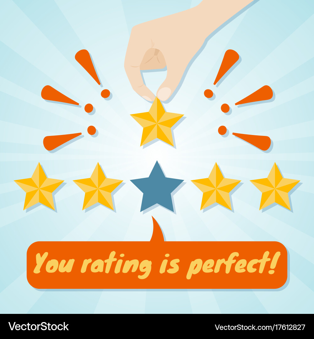 Hand giving fifth star rating Royalty Free Vector Image