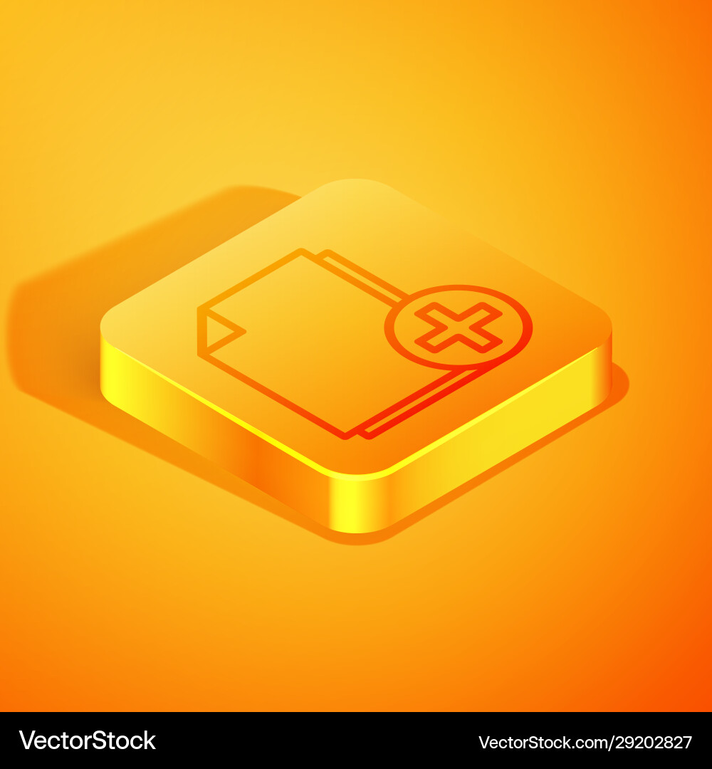 Isometric line add new file icon isolated Vector Image