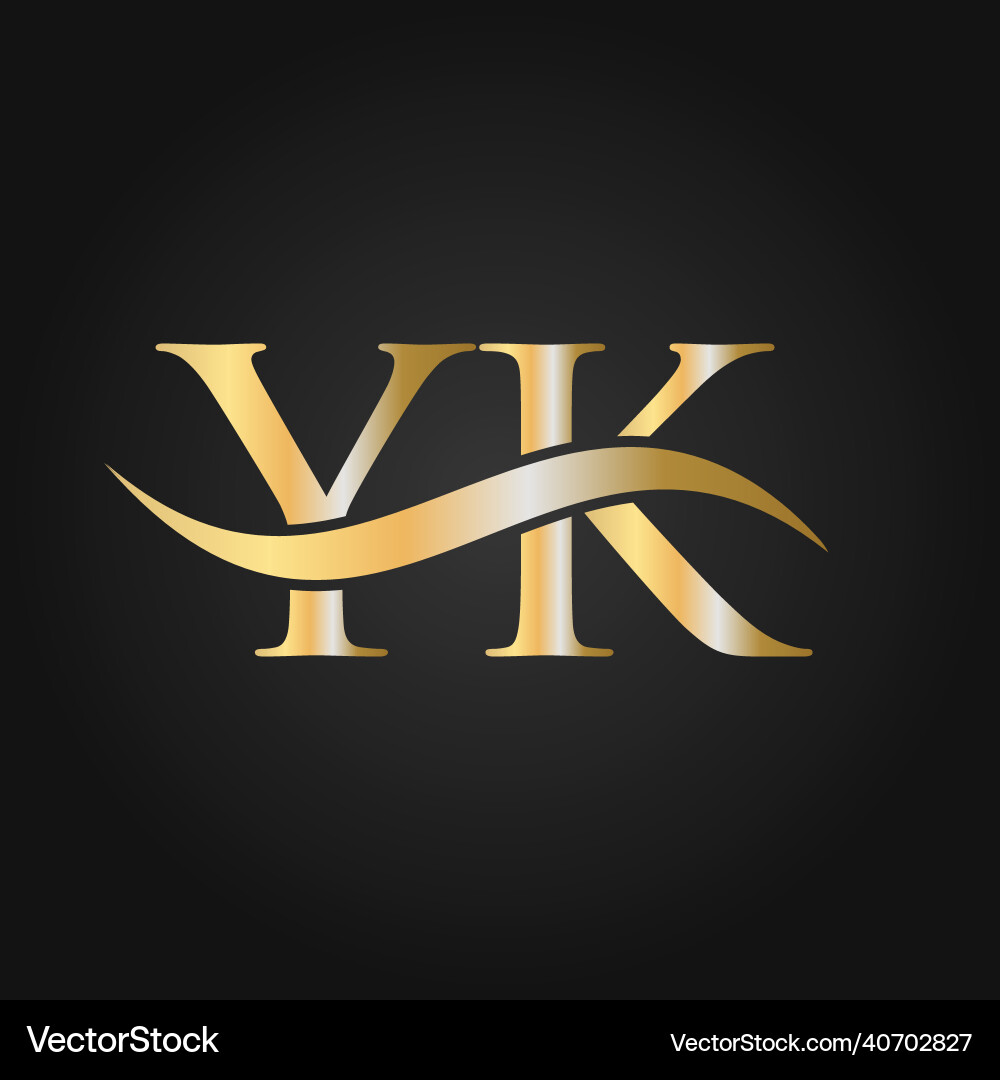 Letter yk logo design template y k Royalty Free Vector Image