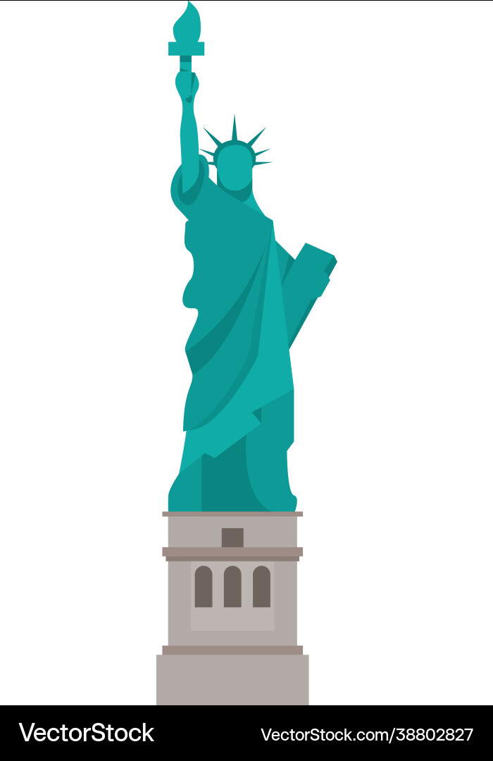 Liberty statue landmark Royalty Free Vector Image