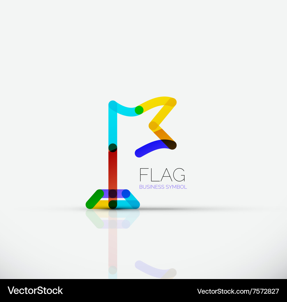 Logo flag abstract linear geometric business icon Vector Image