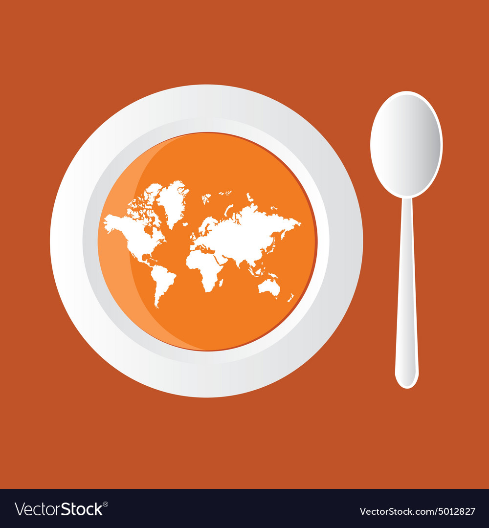Map soup Royalty Free Vector Image - VectorStock