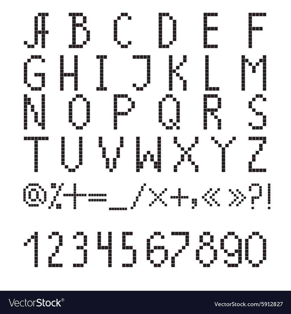 Pixel font Royalty Free Vector Image - VectorStock