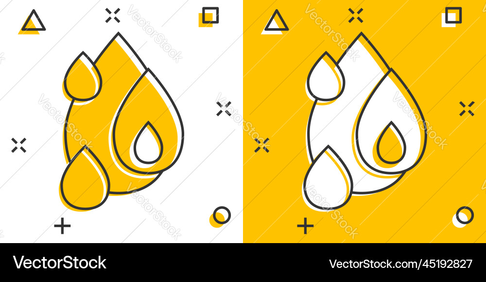Water drop icon in comic style blob cartoon Vector Image