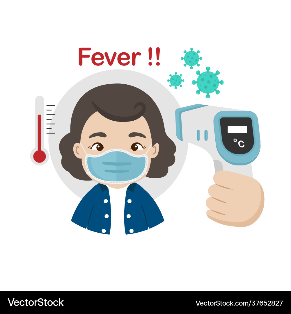 Woman measuring body temperature Royalty Free Vector Image