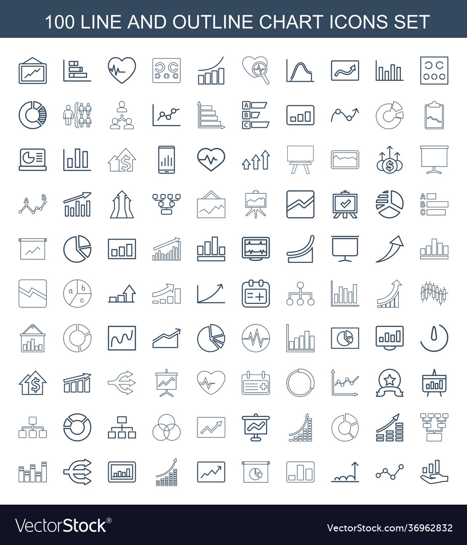 100 chart icons Royalty Free Vector Image - VectorStock