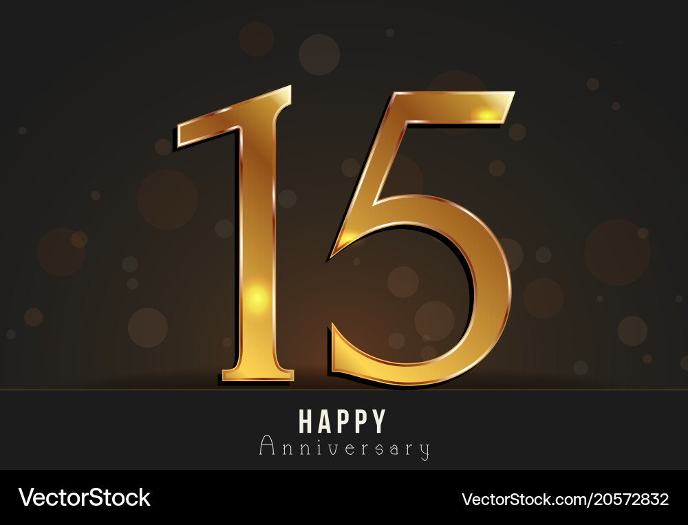 15 years happy anniversary card Royalty Free Vector Image