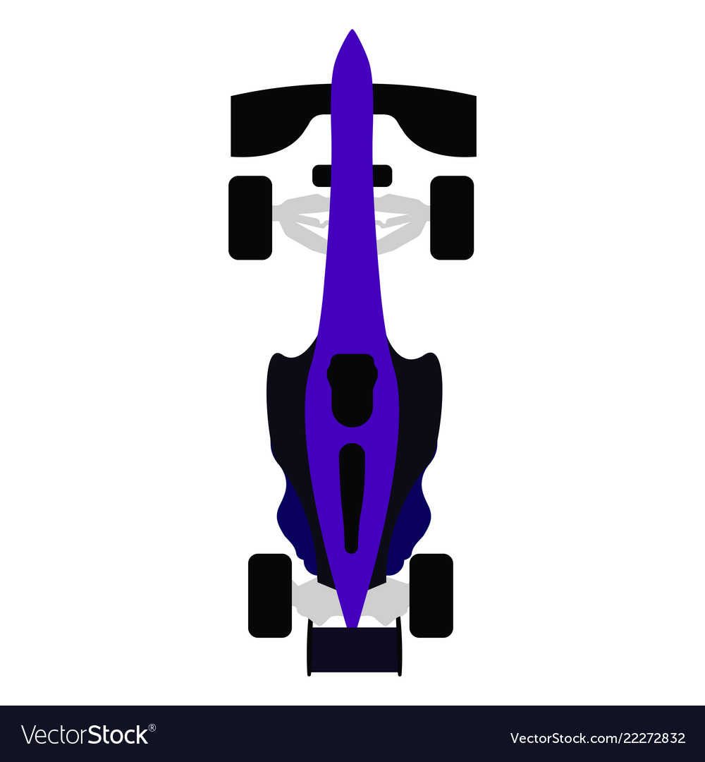 Aerial view of a race car Royalty Free Vector Image