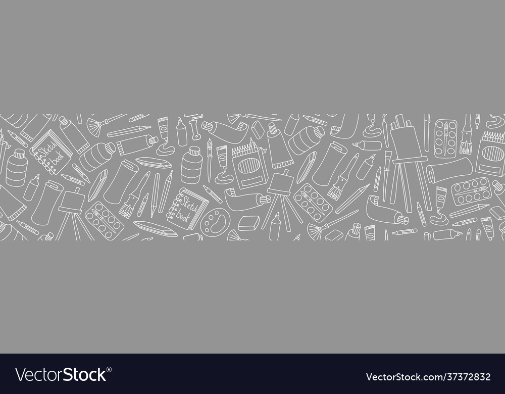 Art supplies seamless pattern Royalty Free Vector Image Art supplies seamless pattern Royalty Free Vector Image