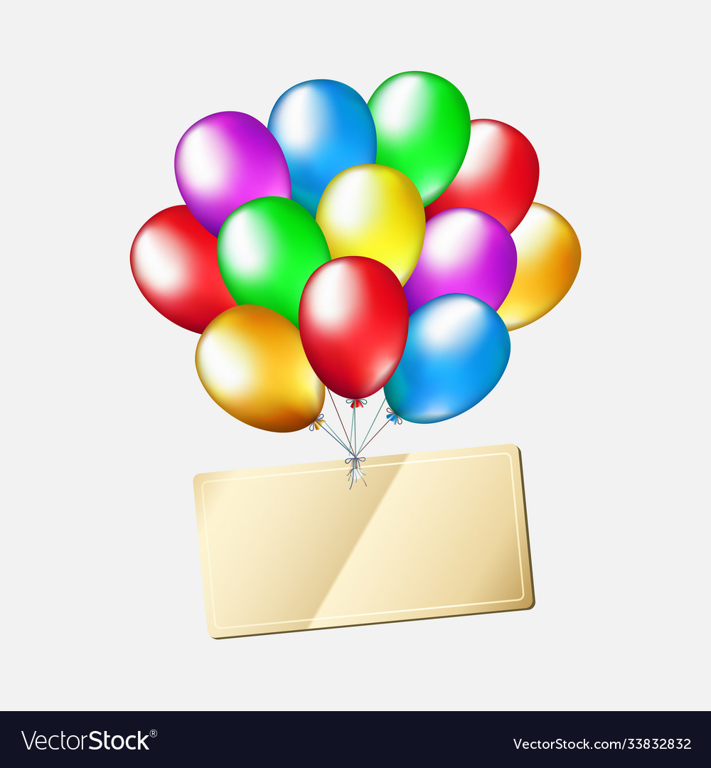 Birthday multicolored balloons with editable Vector Image