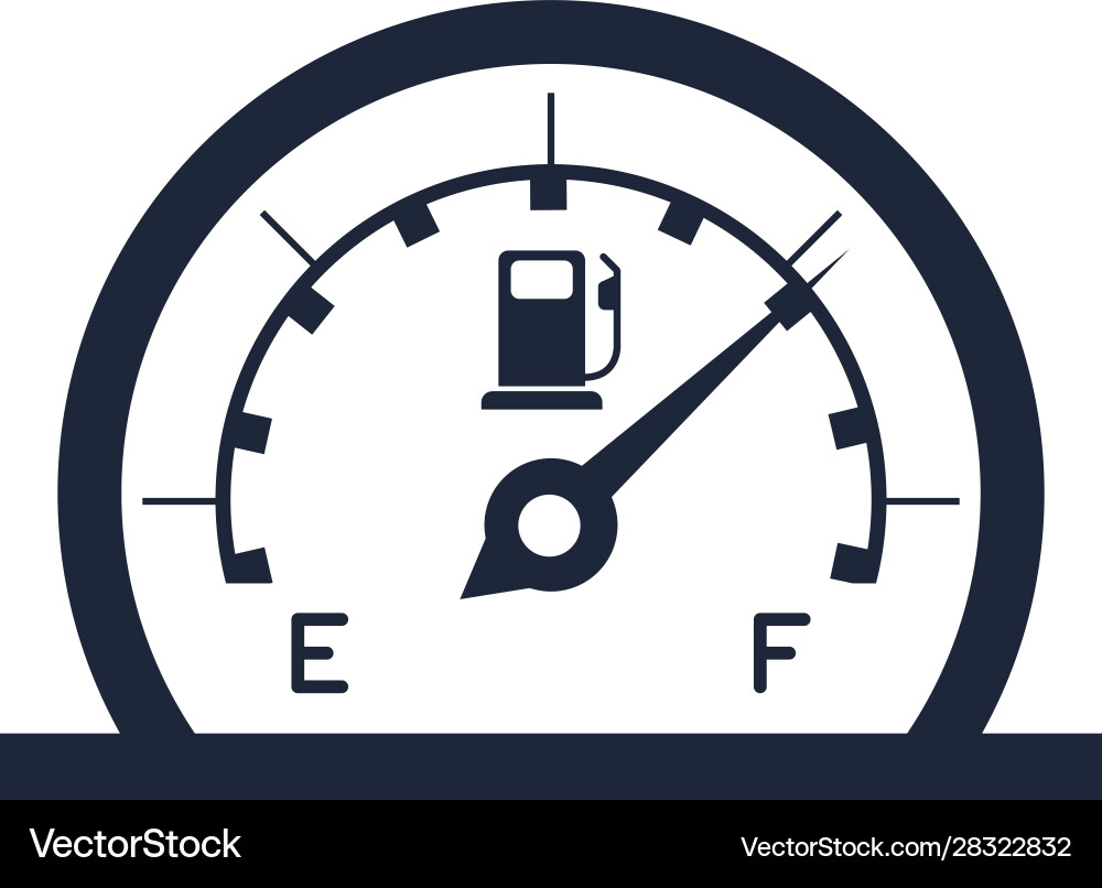 Car fuel gauge assembly piece flat icon Royalty Free Vector