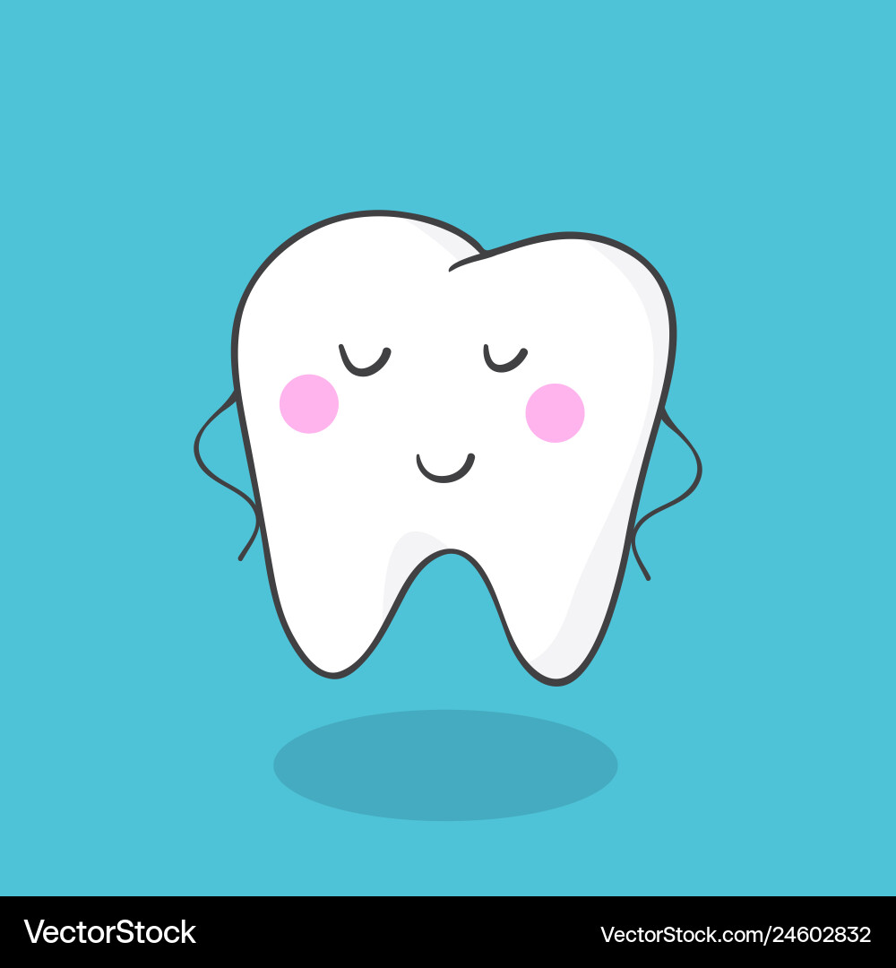 Cute smiling healthy molar tooth character Vector Image