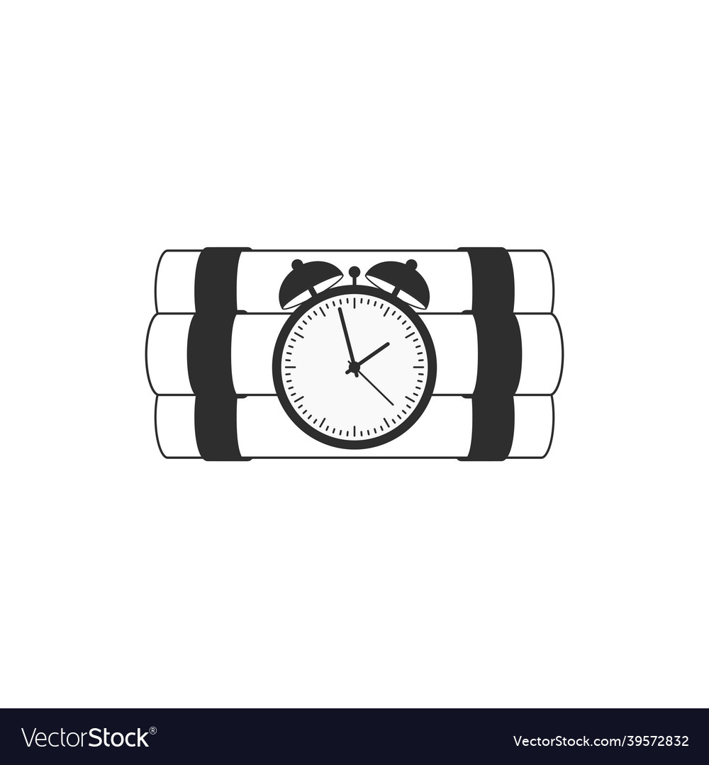 Dynamite with timer icon Royalty Free Vector Image