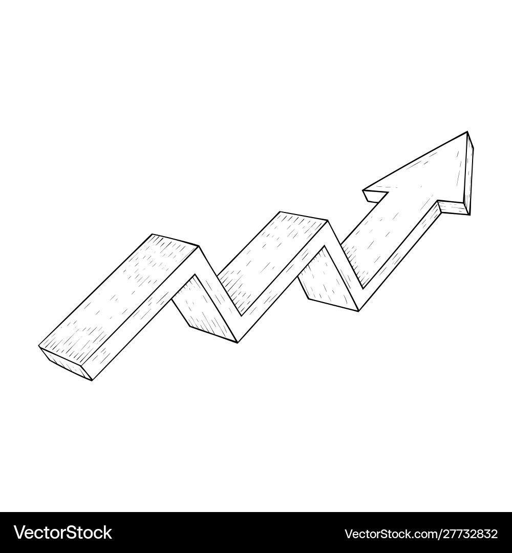 Financial trend up rising indication arrow Vector Image