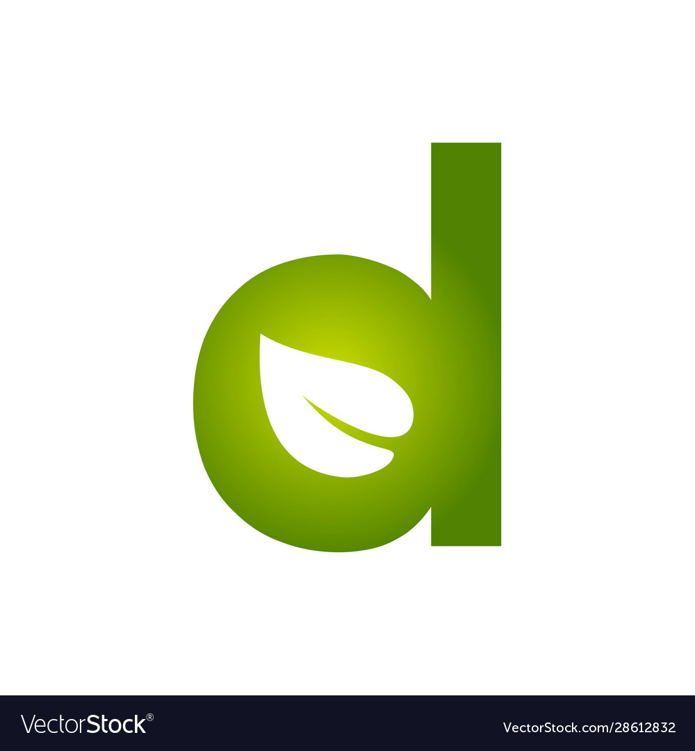 Initial d for leaf logo Royalty Free Vector Image