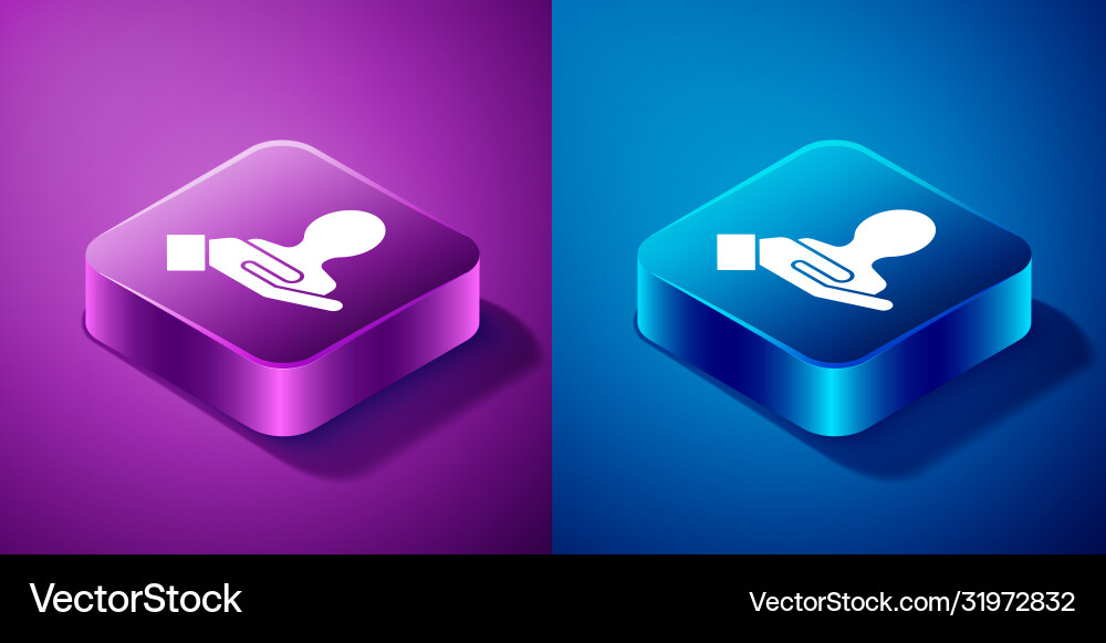 Isometric hand for search a people icon isolated Vector Image