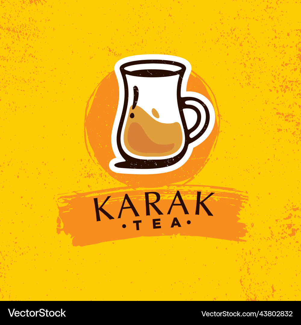 Karak milk chai on organic background Royalty Free Vector