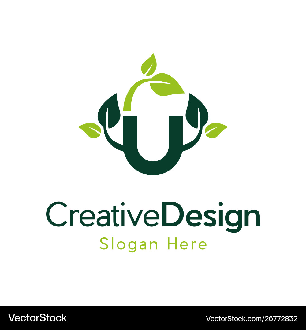 Letter u naturally creative business logo Vector Image